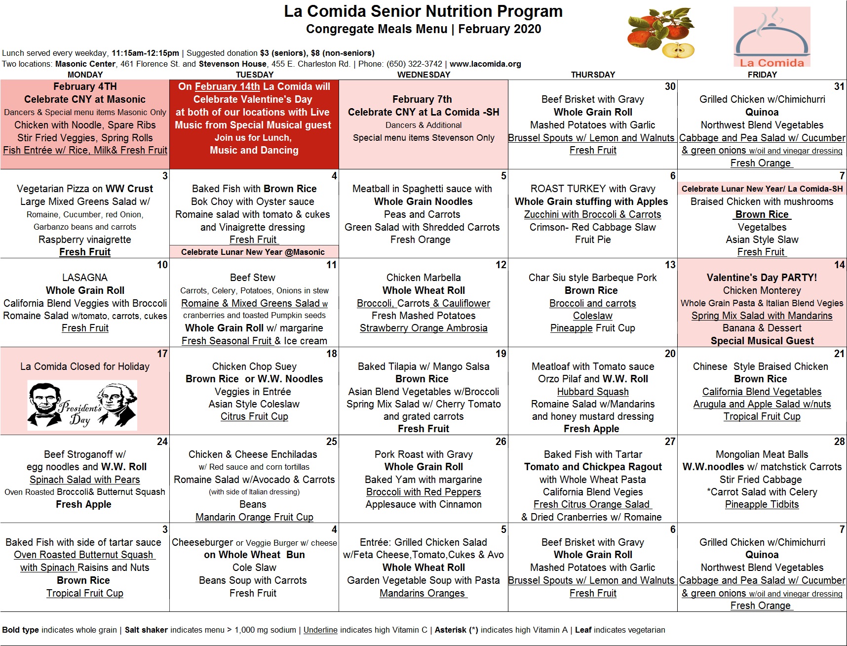 Senior Nutrition Palo Alto | La Comida